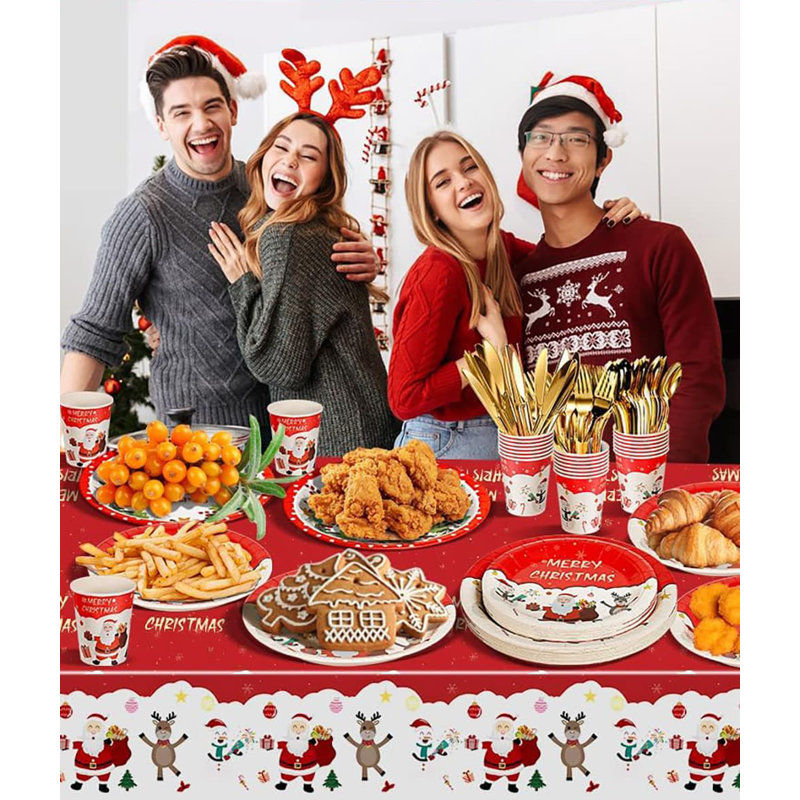 SAPESHA 141 Pieces Christmas Party Dinnerware Set - Serves 20 Guests ...