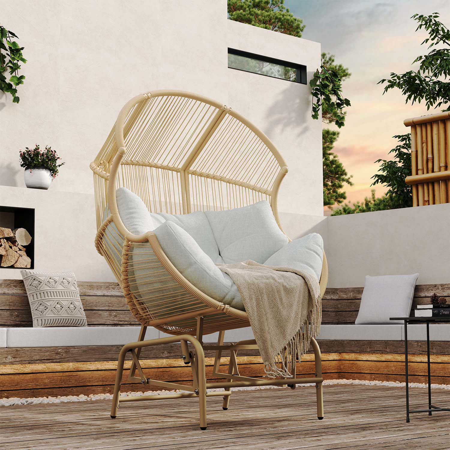 Dakota Fields Exquisite Outdoor Wicker Chair with Supreme Comfort ...