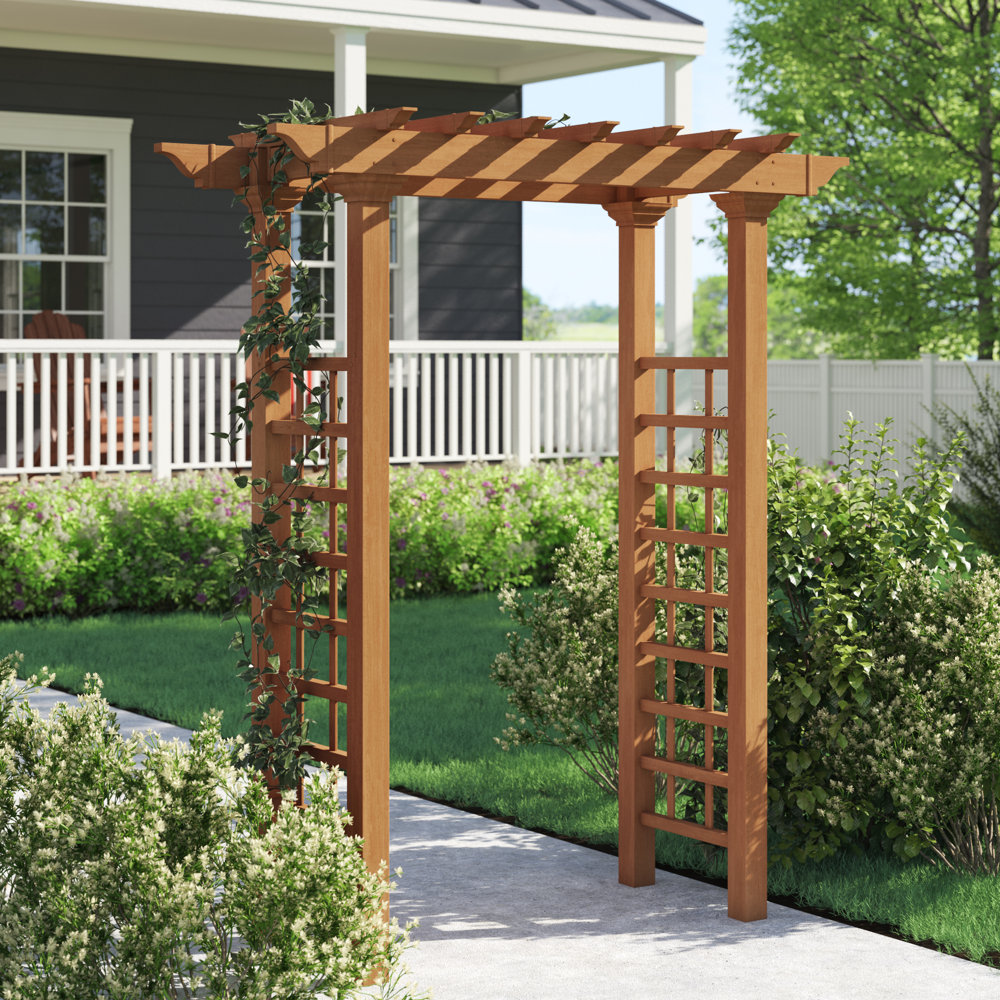 Alcott Hill® Claborn 57'' W x 24'' D Polyvinyl Chloride (PVC) Arbor in ...