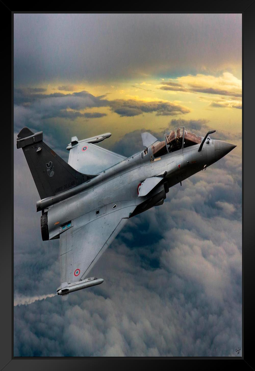 17 Stories Dassault Rafale by Chris Lord Photo Art Print Black Wood ...