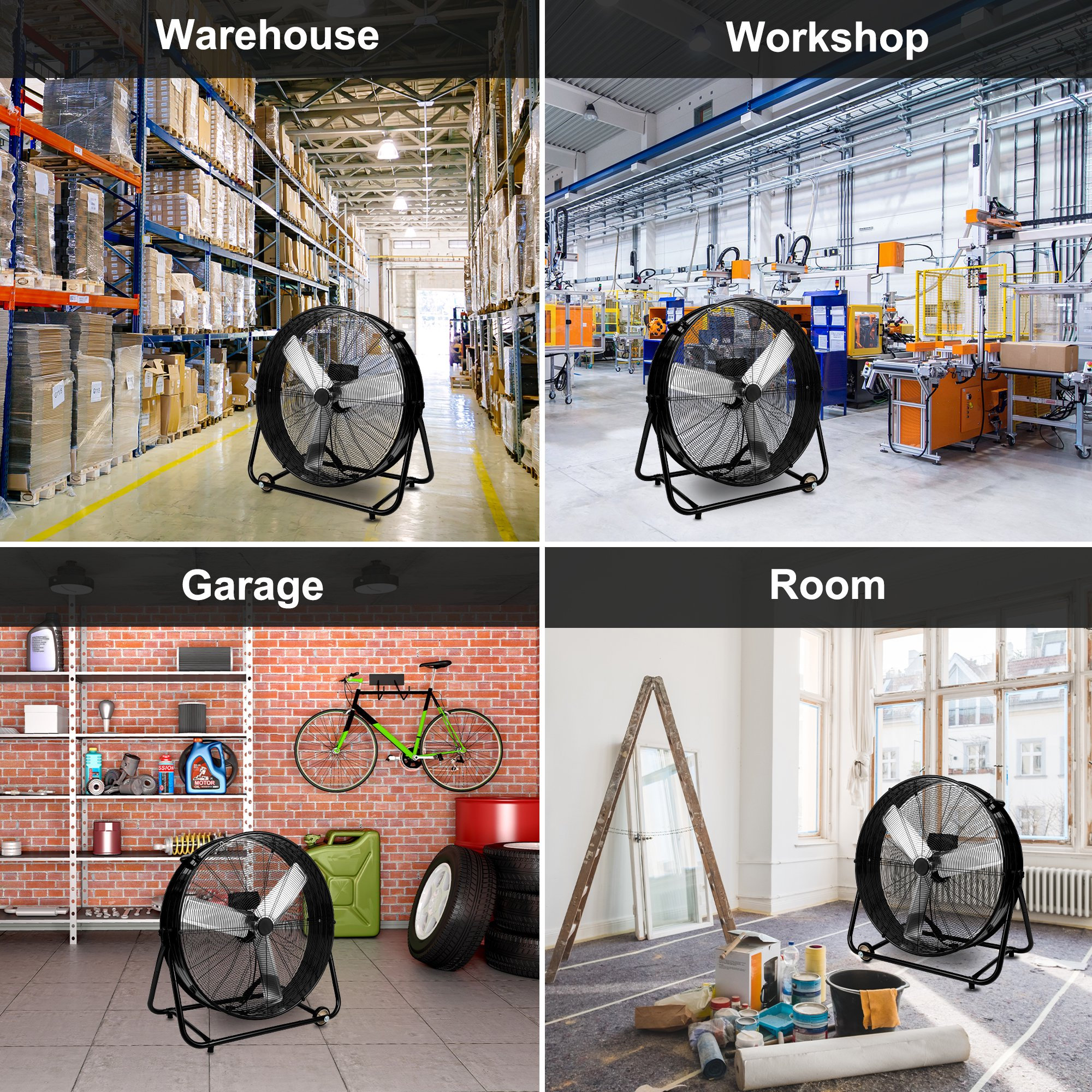 VAJIAZA 30 Inch Industrial Fan Heavy Duty Drum 3 Speed 11000 Cfm | Wayfair