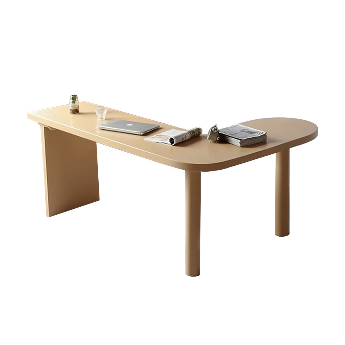 Hokku Designs 70.87" Beige L-shape Desk Solid Wood desks - Wayfair Canada