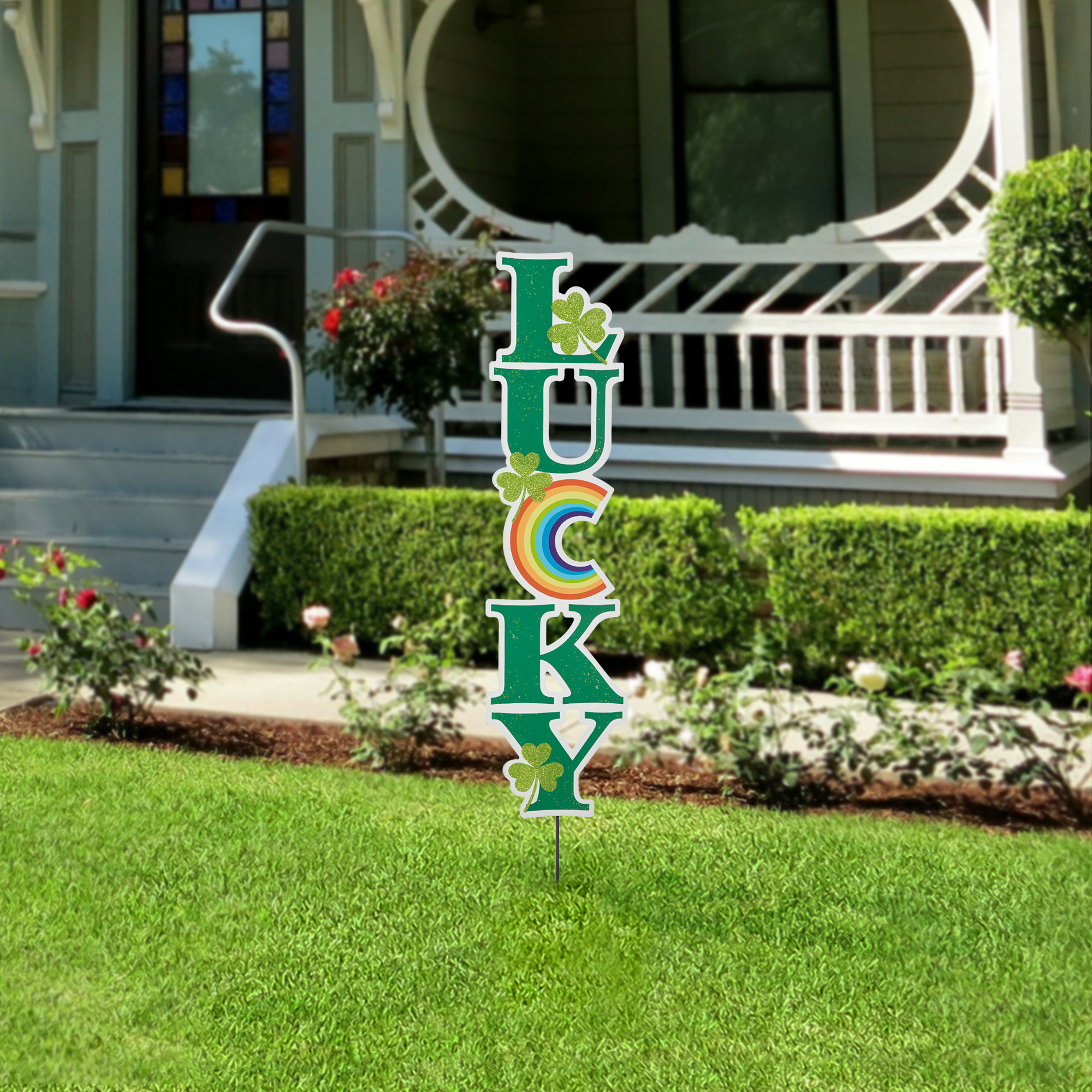 The Holiday Aisle® Metal Lucky Garden Stake | Wayfair