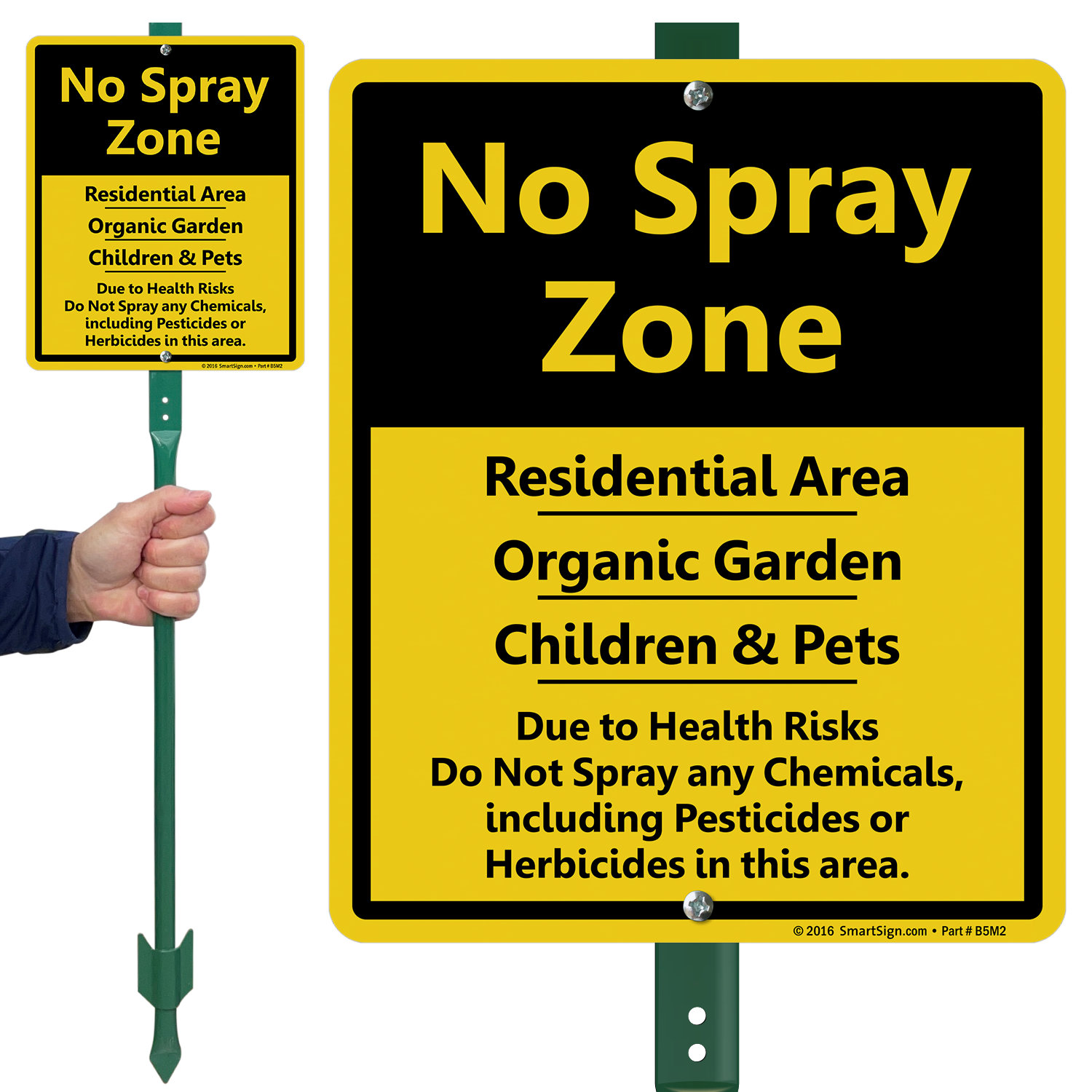 SmartSign No Spray Zone - Residential Area, Organic Garden, Children ...