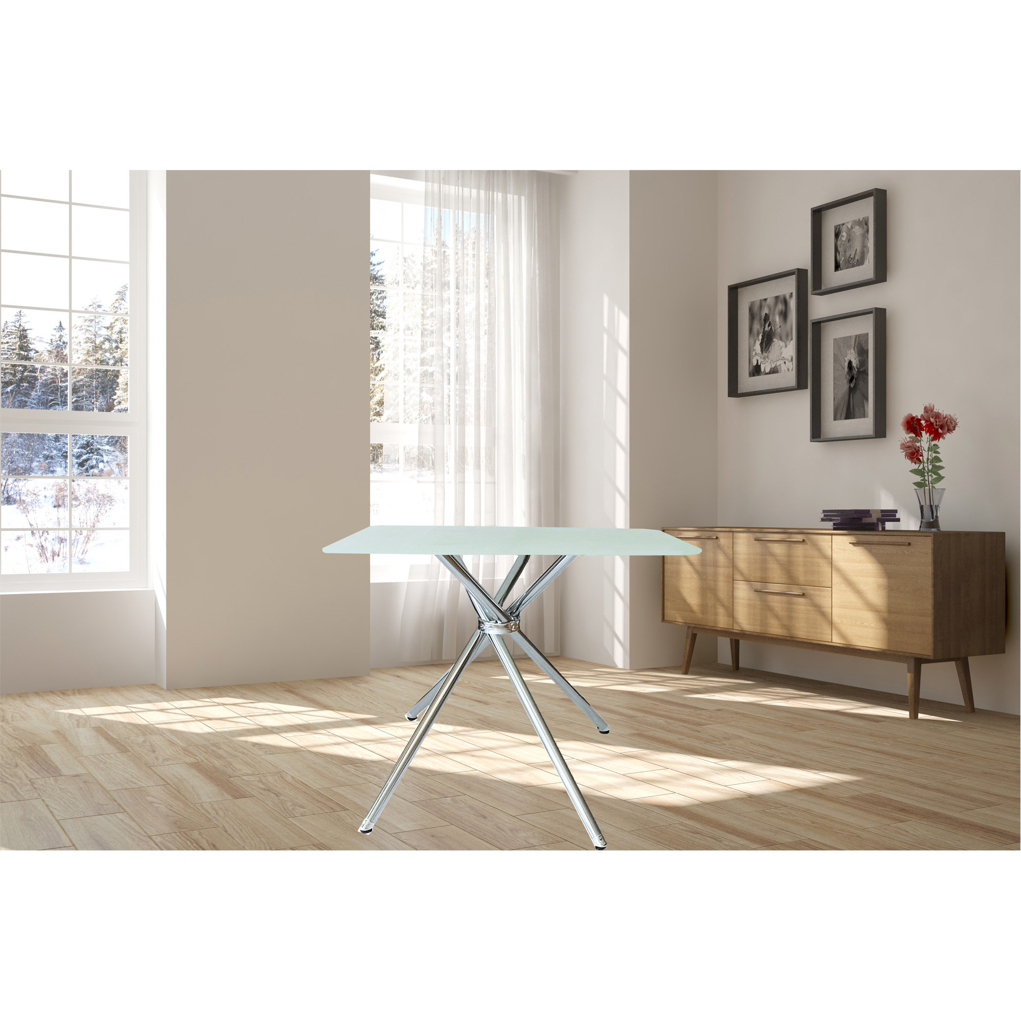 Wentygam Stylish Tempered Glass Dining Table With Safety Disc ...