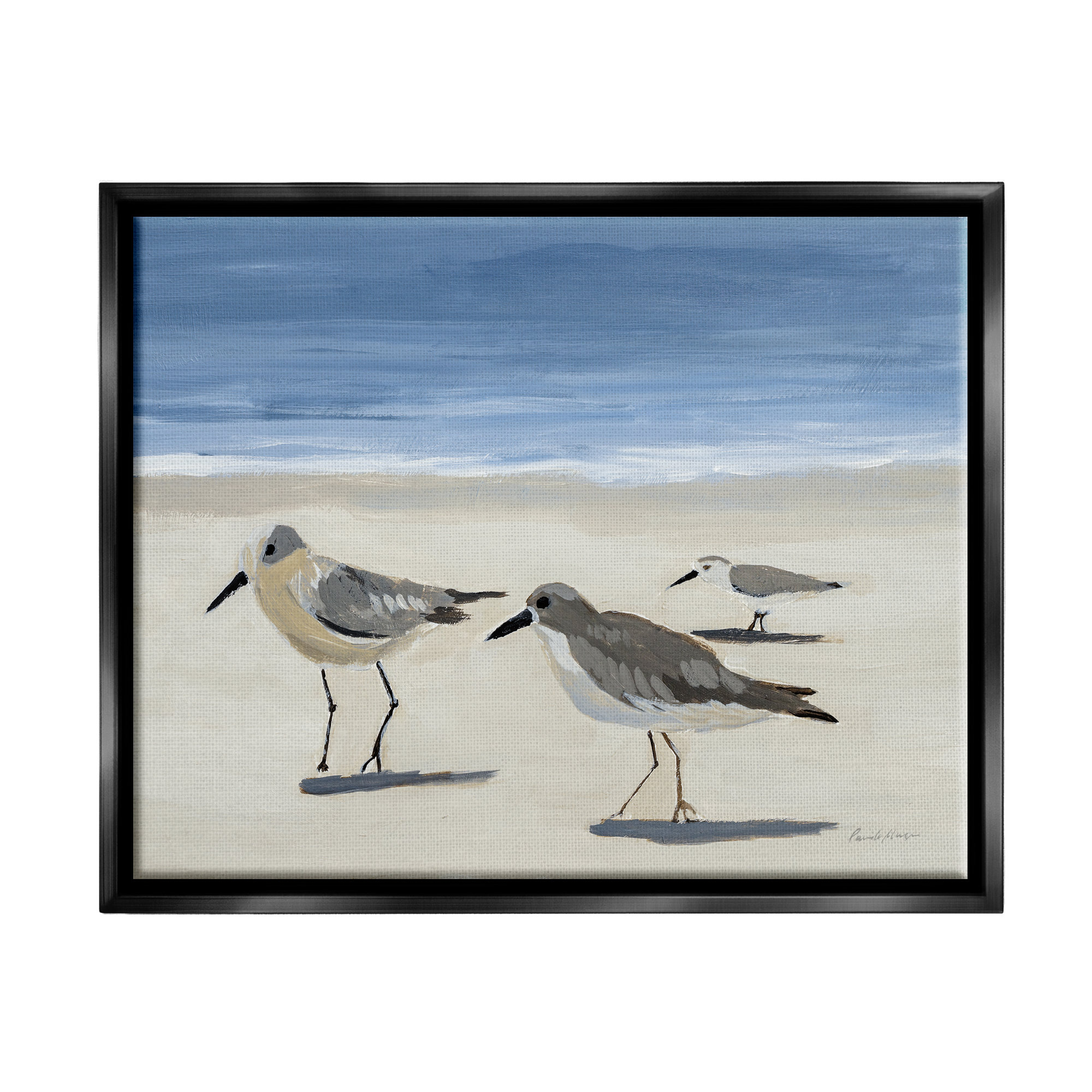 Stupell Industries Sandpipers on Shore Painting Canvas Wall Art Design ...