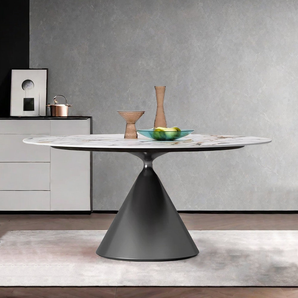 Orren Ellis Tamiar modern simple luxury sintered stone round table ...
