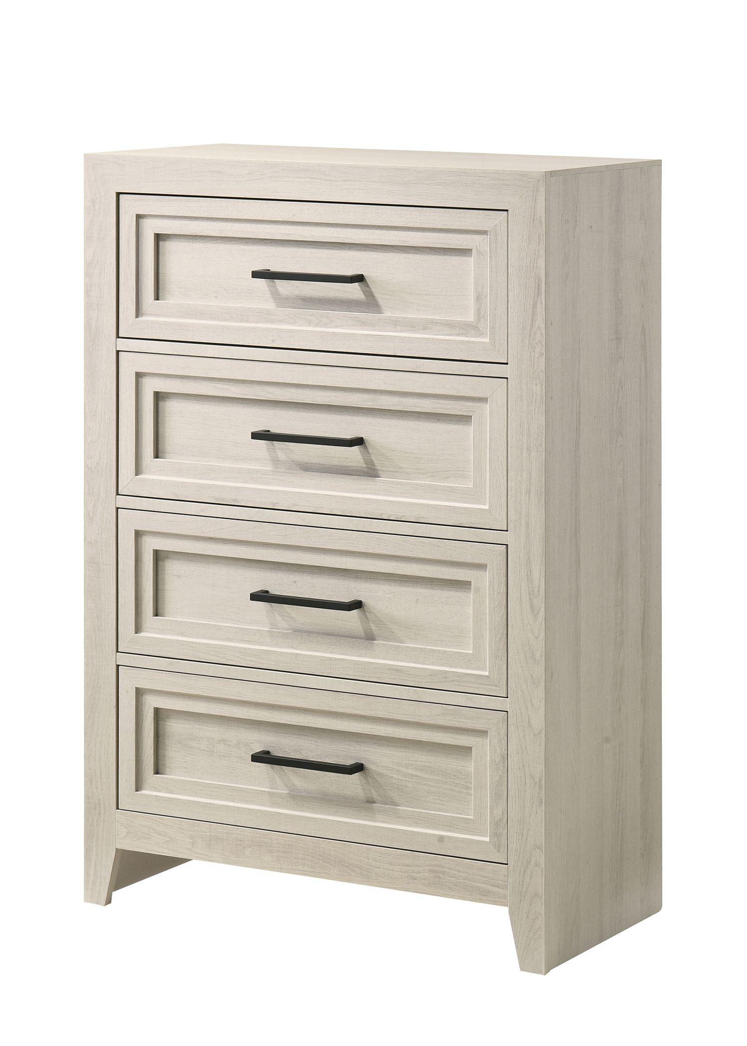 Ivy Bronx Contemporary Four-Drawer Chest with Geometric Design and Off ...