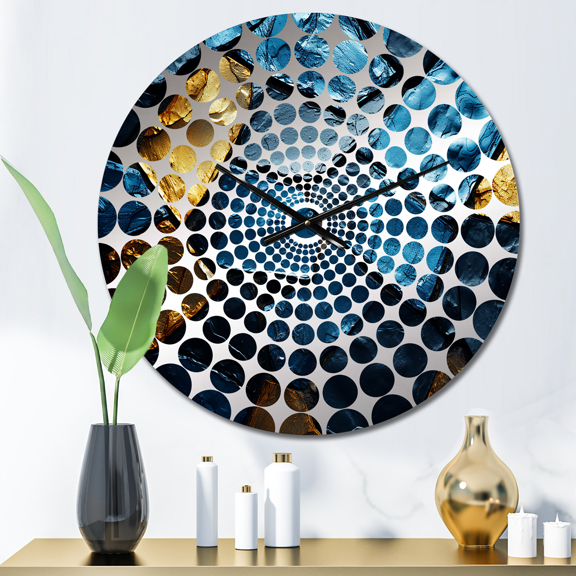 East Urban Home Felsted - Abstract Tile Wall Clock | Wayfair