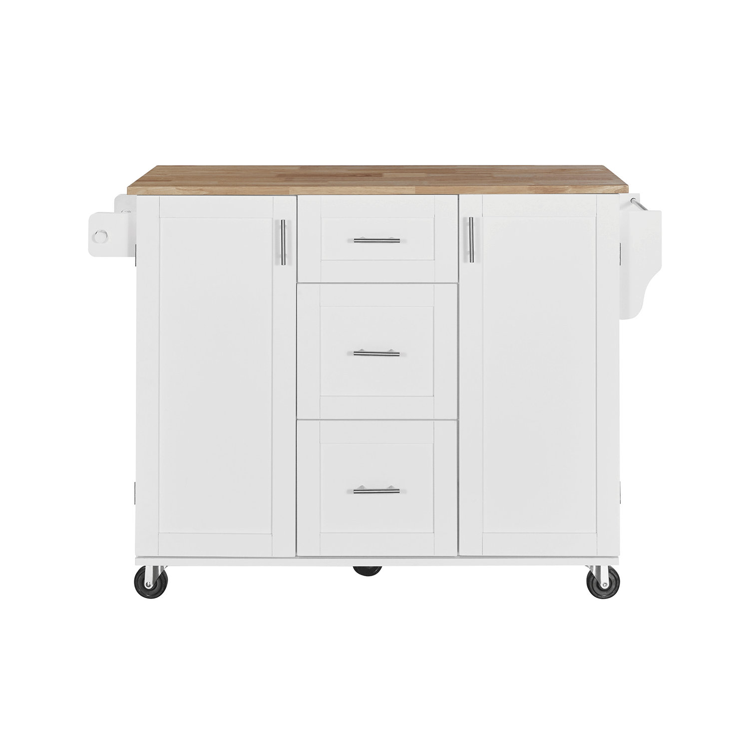 Latitude Run® Heidelies Rolling Kitchen Cart with Solid Wood Top | Wayfair