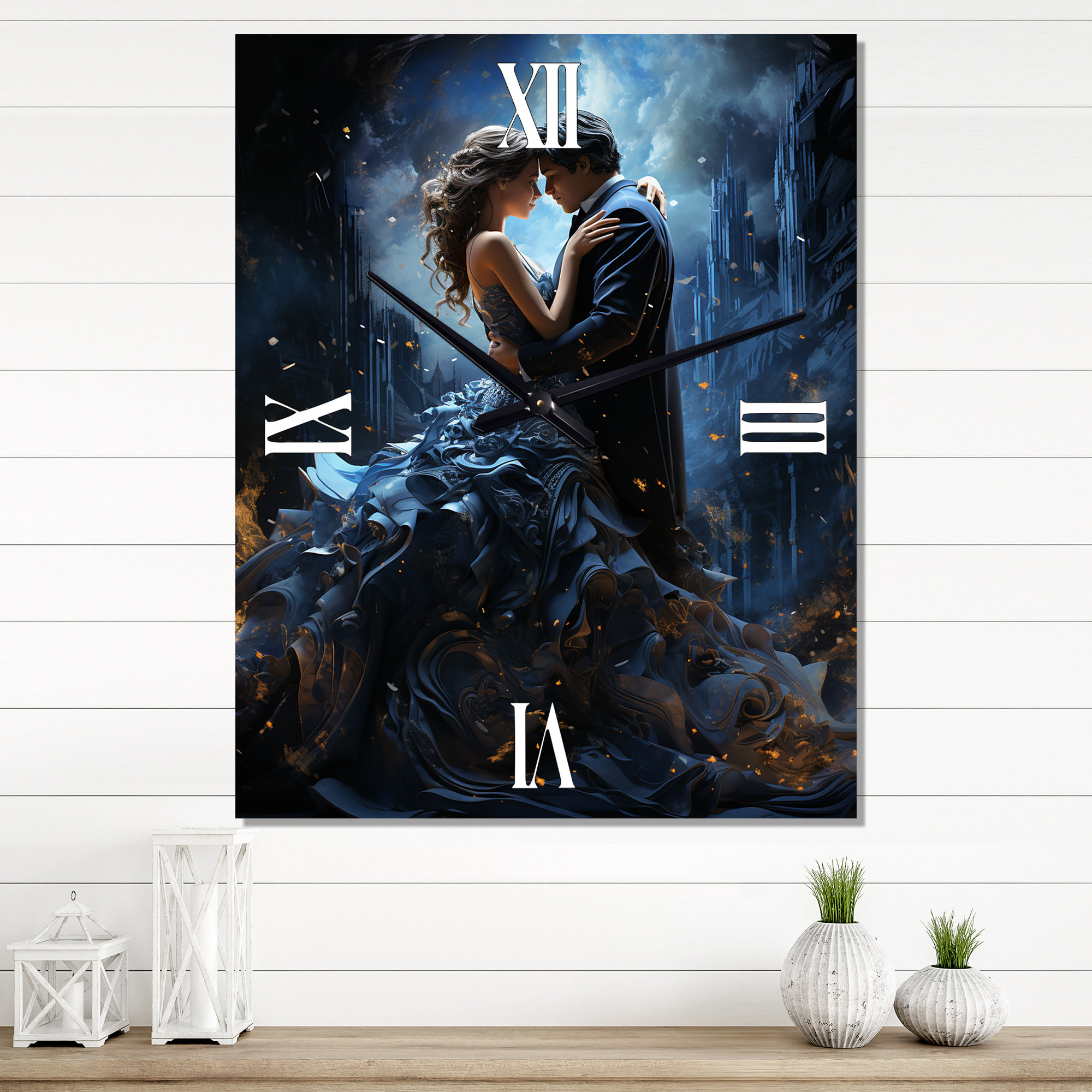 Ivy Bronx Wedding Couple Celestial Union IV - Romantic Wall Clocks ...