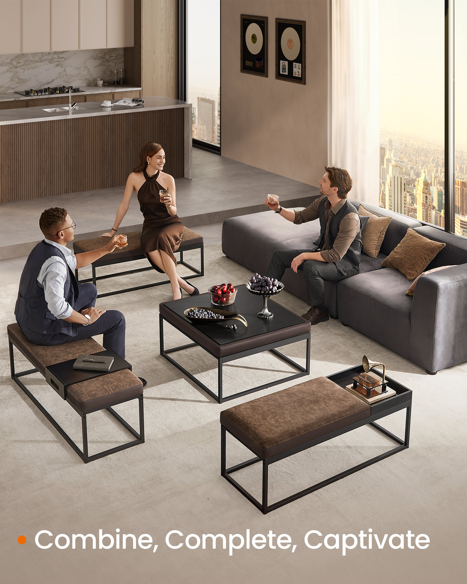 Ebern Designs LUIZ Reversible Top Ottoman Bench | Wayfair