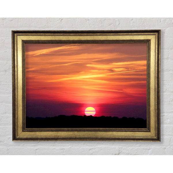 Bright Star Clouds Across The Setting Sun - Single Picture Frame Print ...