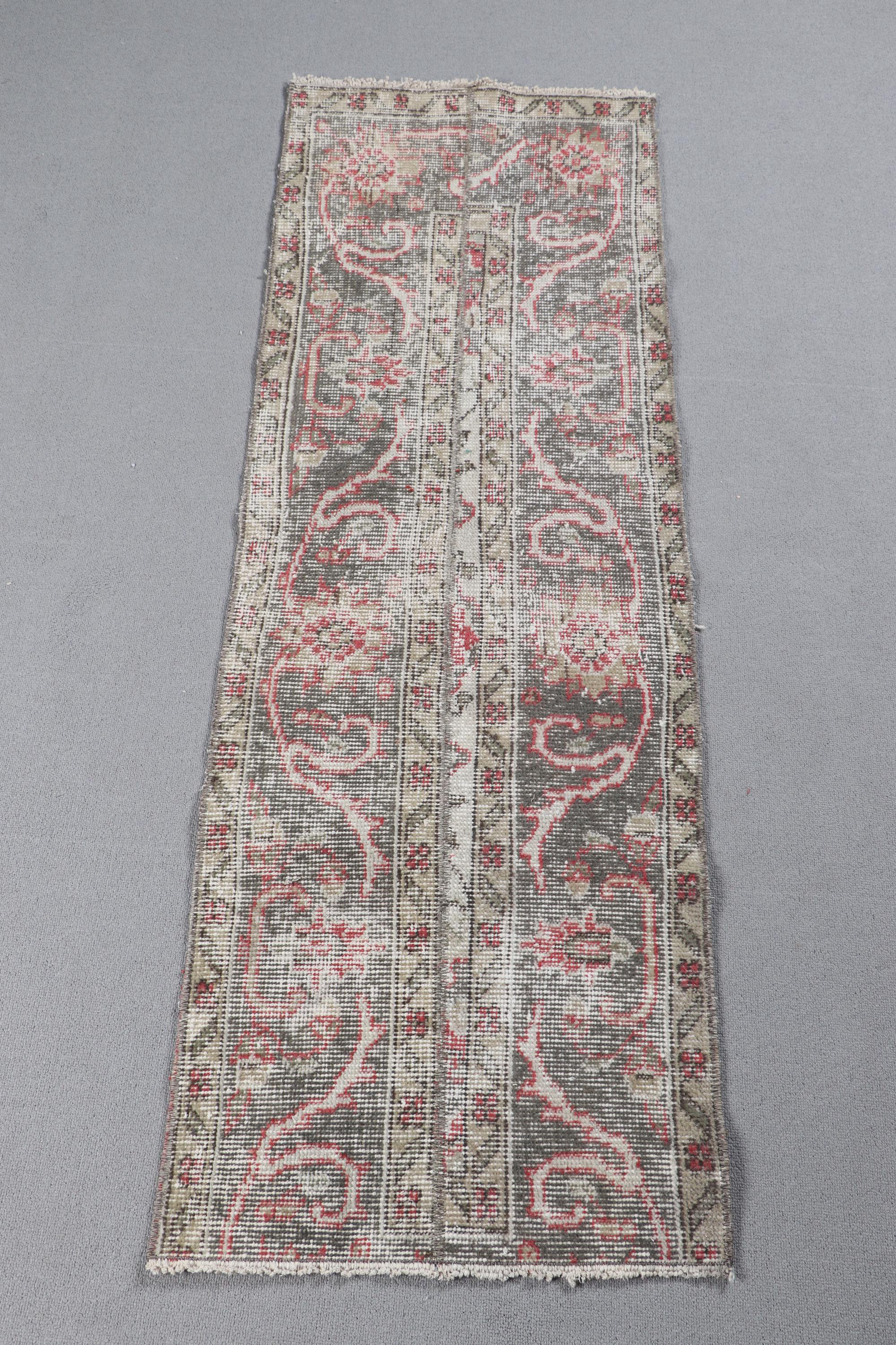 Astoria Grand Unique Floral Pattern Turkish Runner Rug In Gray And Red ...