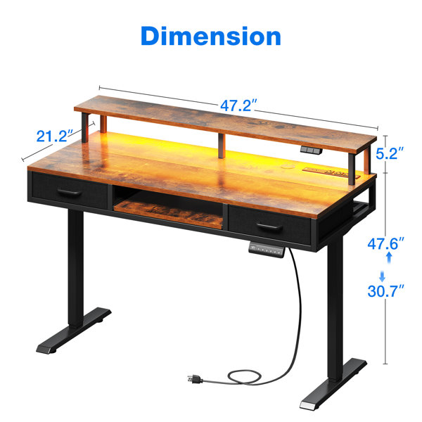 17 Stories Yaelin Height Adjustable Standing Desk & Reviews - Wayfair ...