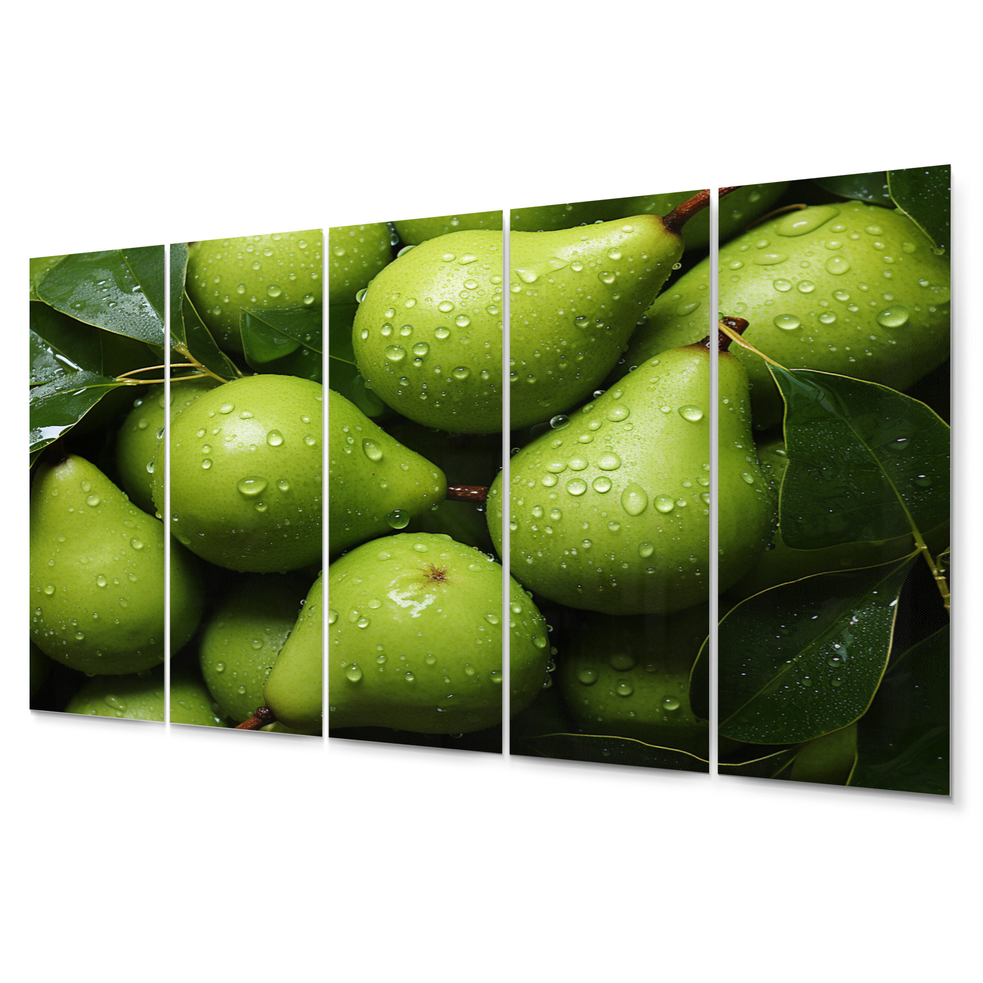 Design Art Fruit Pear Green Pointillism II - Food & Beverage Metal Wall ...