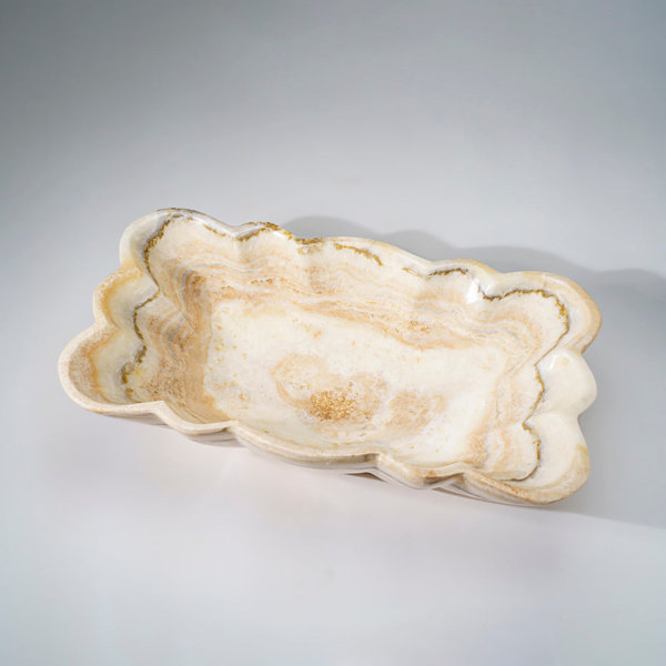 Astro Gallery of Gems Genuine Polished White Banded Onyx Bowl From ...