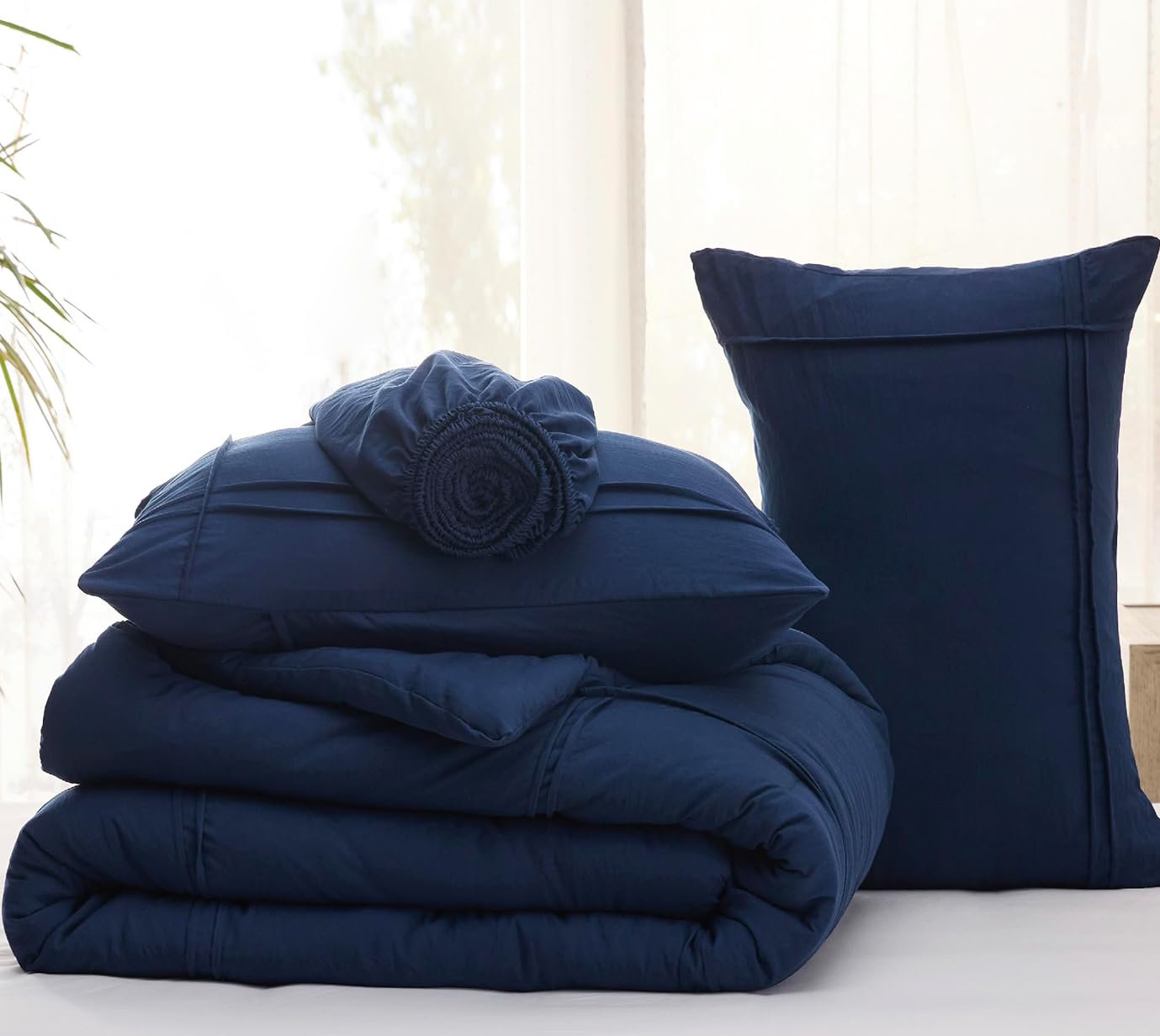 LUCULY Comforter Set With Sheet Soft Bedding Sets, All Season ...