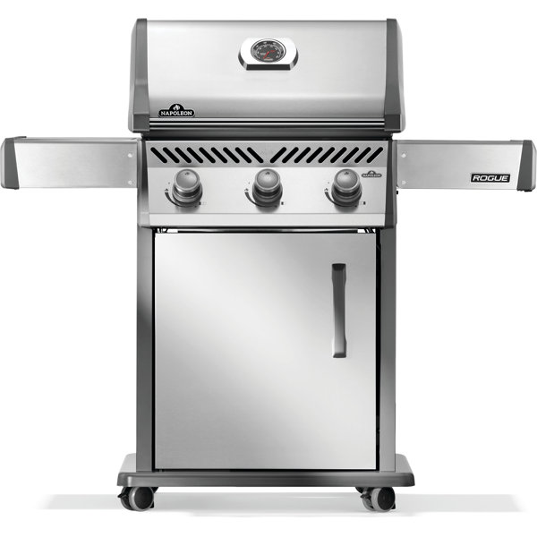 Napoleon Rogue® 425 3-Burner Propane Gas Grill with Cast Iron Cooking ...