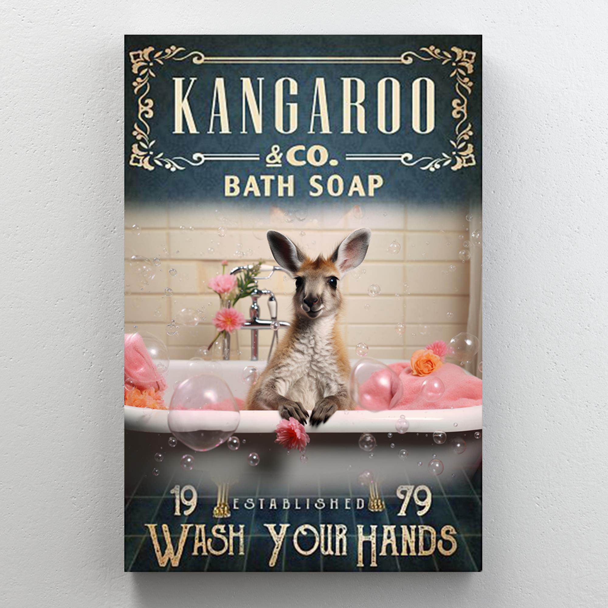 Trinx Kangaroo Bath Soap - 1 Piece Rectangle Graphic Art Print On ...