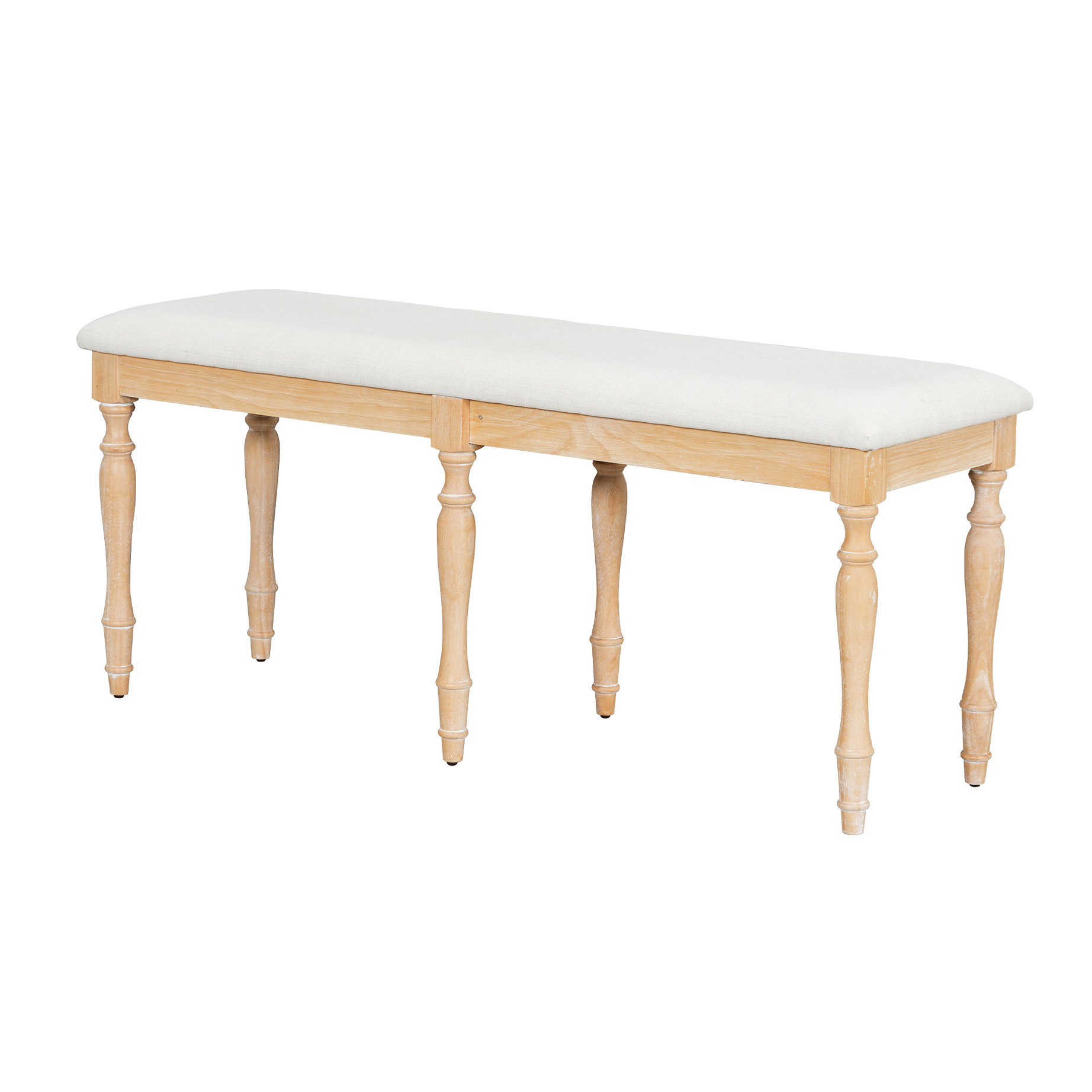 Ophelia & Co. Upholstered Bench, 50.4Inch, 6 Solid Legs, 330Lbs ...