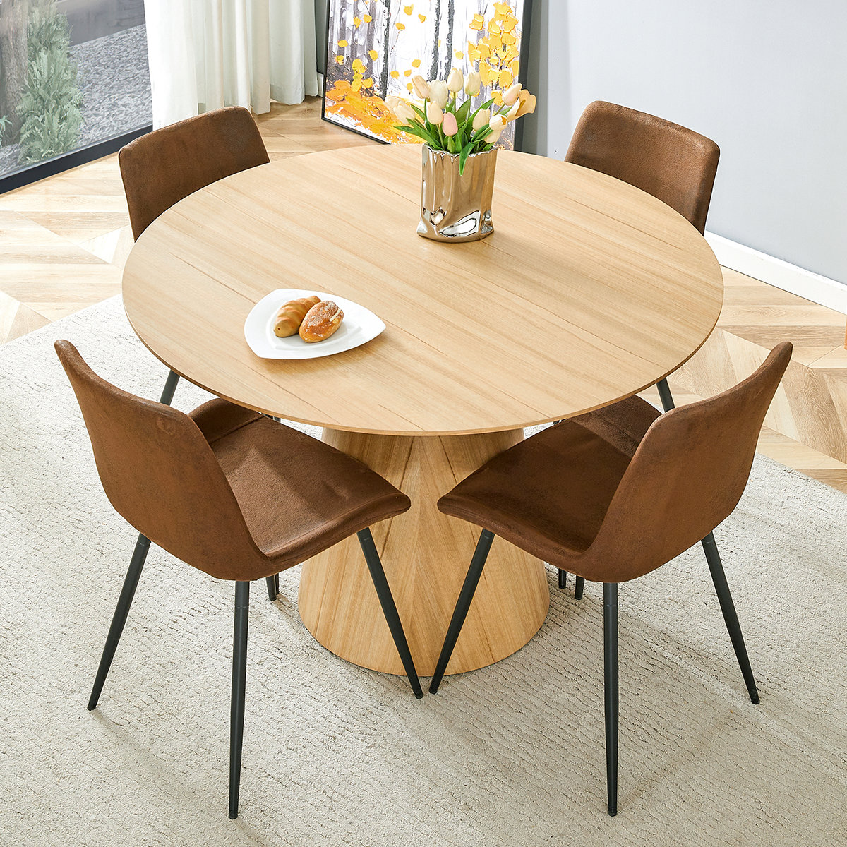 17 Stories Round Dining Table Set - Wayfair Canada