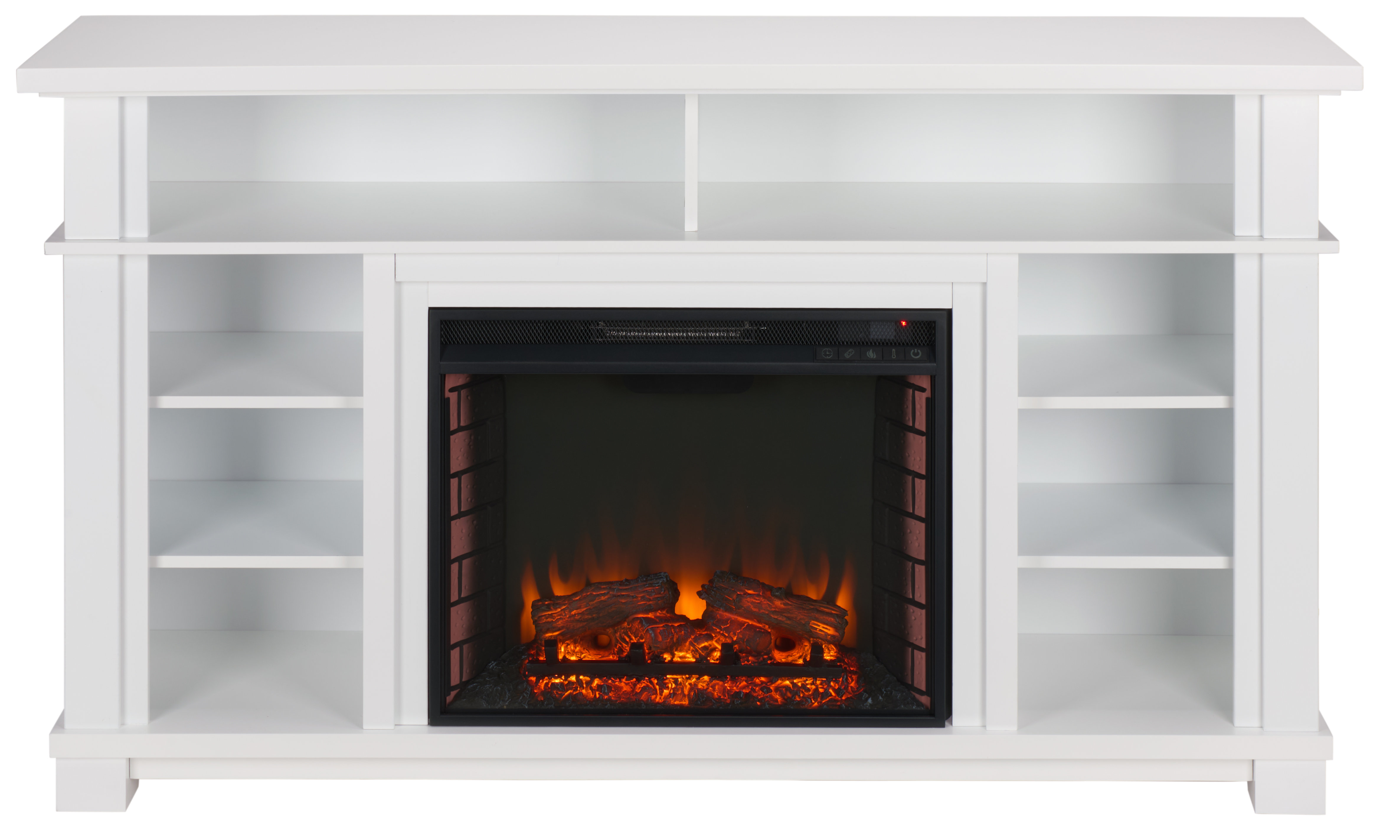 Birch Lane™ Timmons 6 Shelf Electric Fireplace - Faux Log Firebox ...