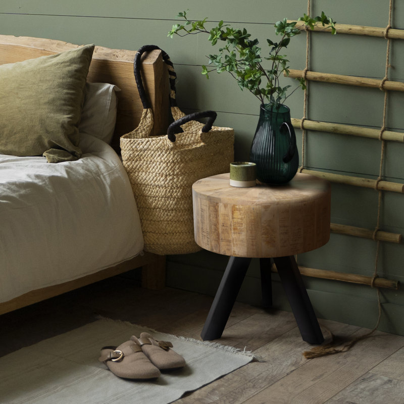 Millwood Pines Vintage-Inspired 18" Round Side Table - Handcrafted ...