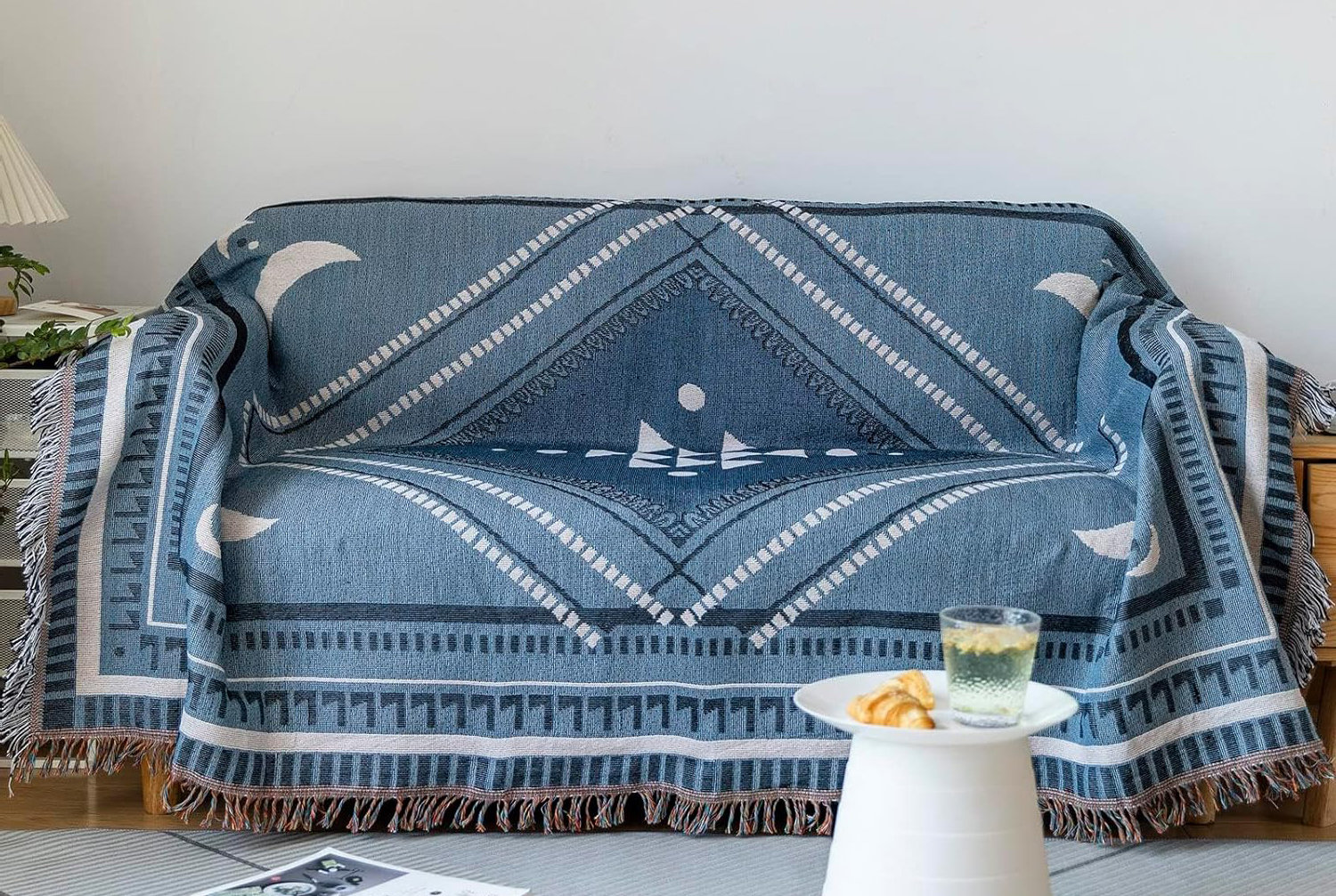 MODVAT Blue Soft Sofa Covers Sectional Sofa Slipcover Blanket Universal ...