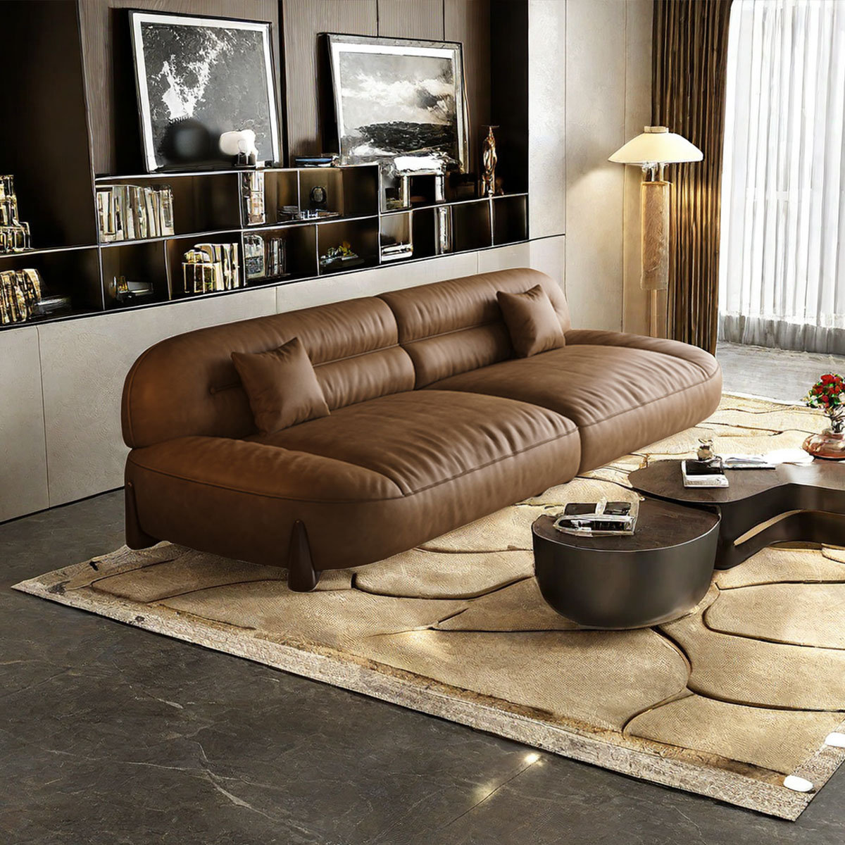 Lifton Minimalist Retro Style Small Living Room Row Sofa 86.61 ...