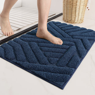 Blue & White Bath Rugs & Mats You'll Love | Wayfair