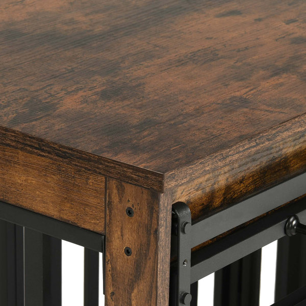 Archie & Oscar™ 71'' Double Dog Crate Furniture With Sliding Doors ...