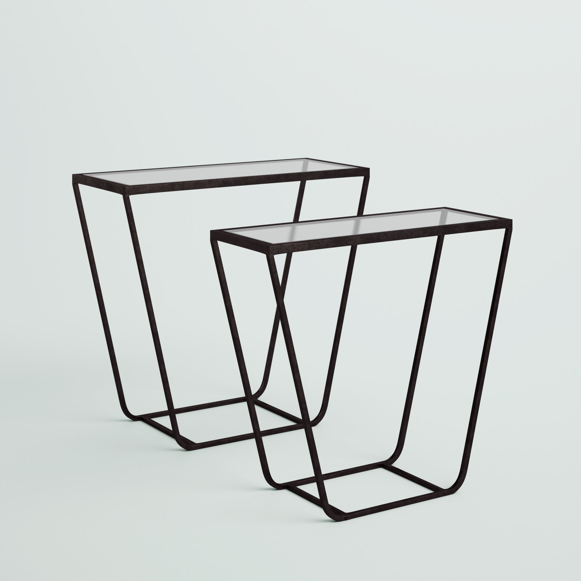 Latitude Run® Glass Top End Table Set & Reviews | Wayfair