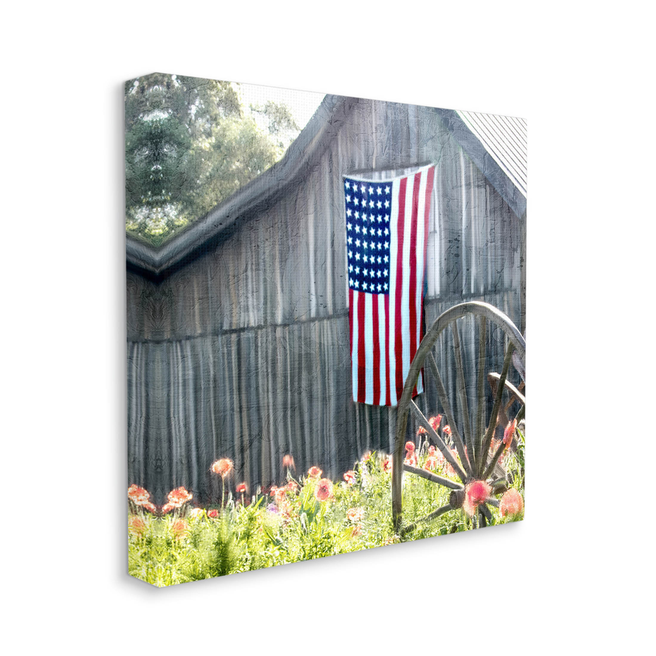 Stupell Industries Americana Barn Floral Farmland Giclee Art By Kim ...