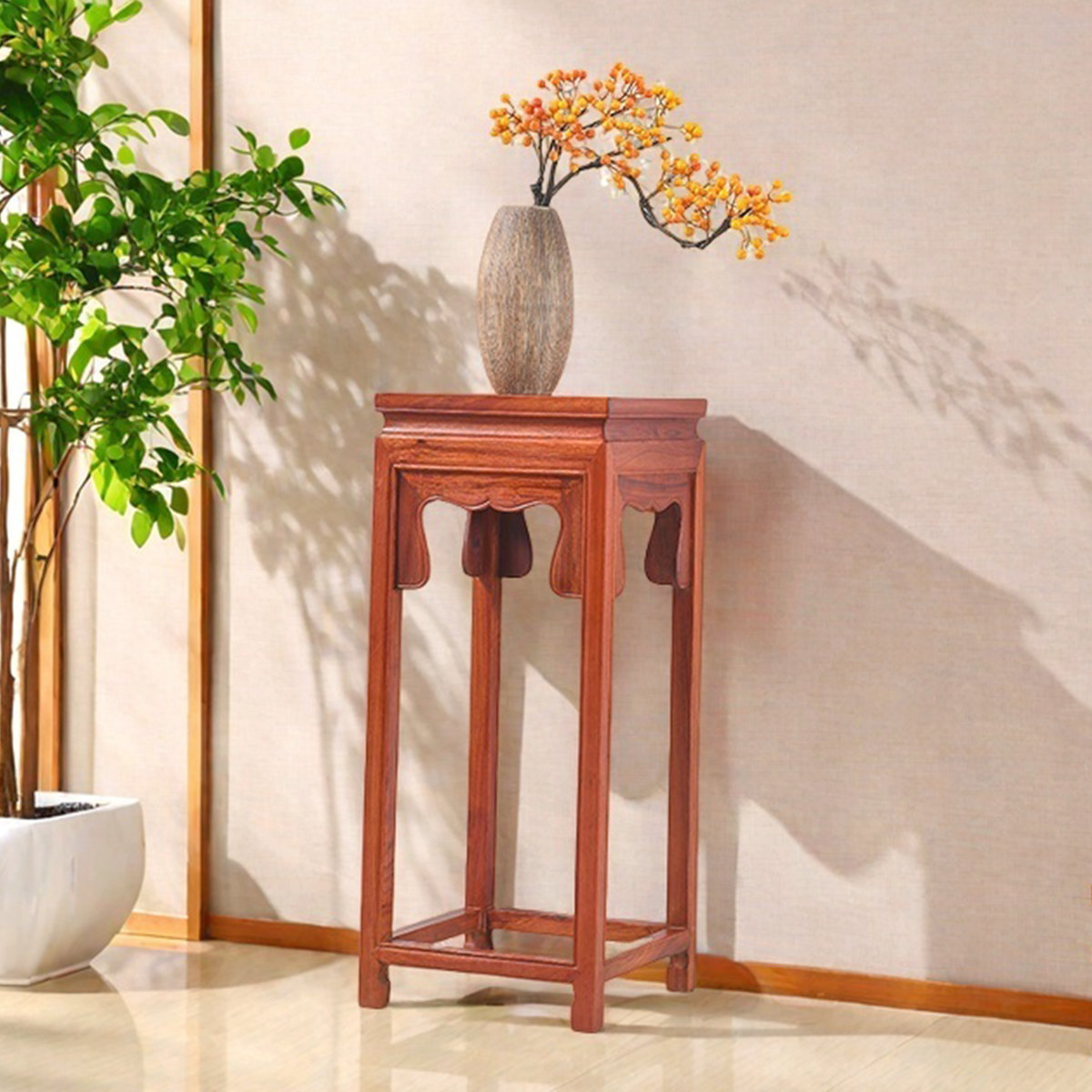 dujinlong home Solid wood square flower stand firm and simple | Wayfair