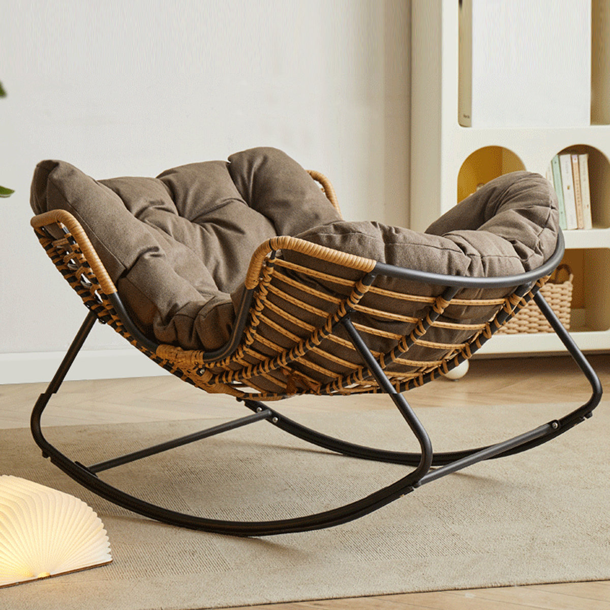 abodeappeal 29.53" Brown Standard Solid + Manufactured Wood Rocking ...