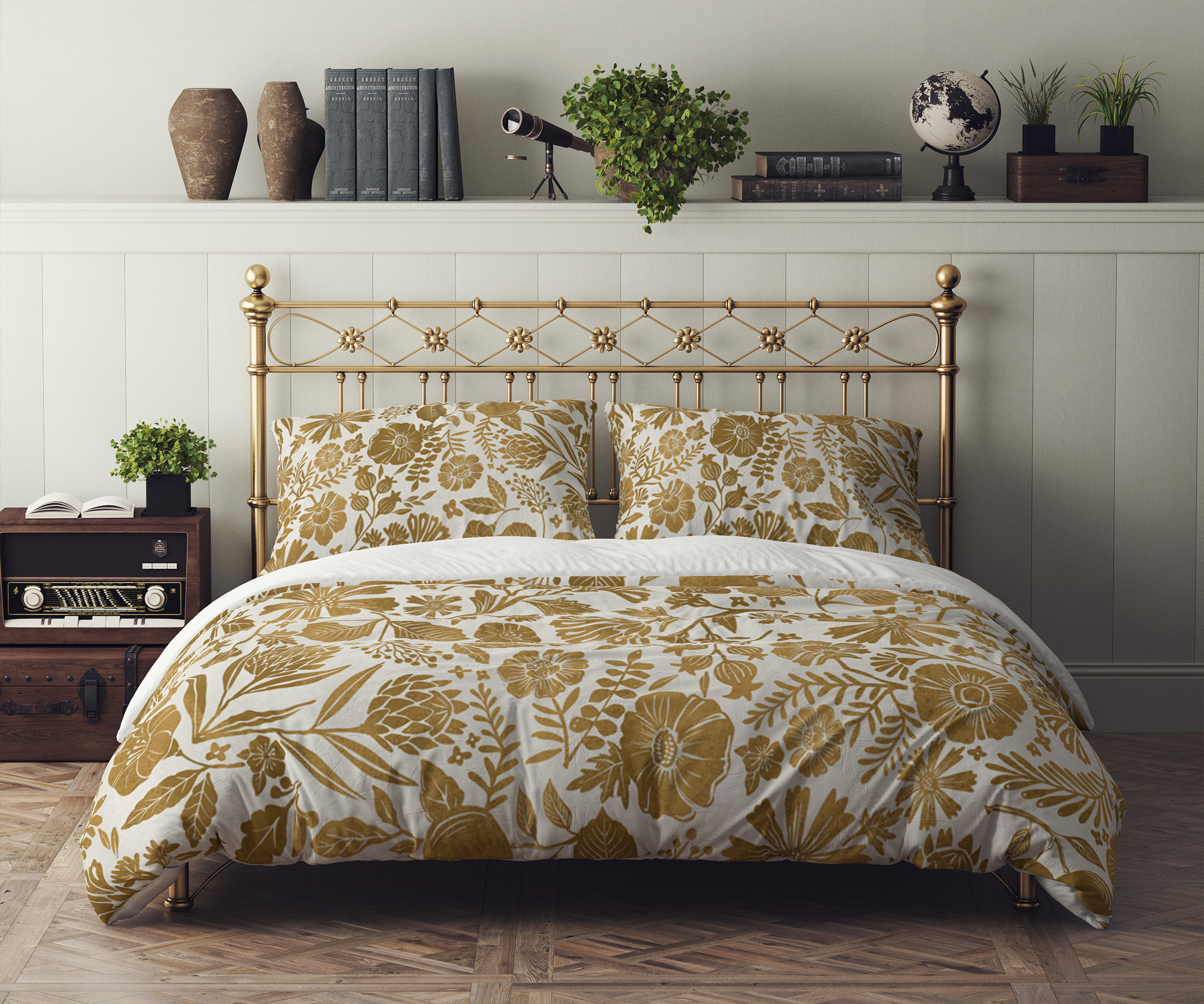 KAVKA DESIGNS WOODCUT FALL FLOWERS Comforter Set By Kavka Designs | Wayfair