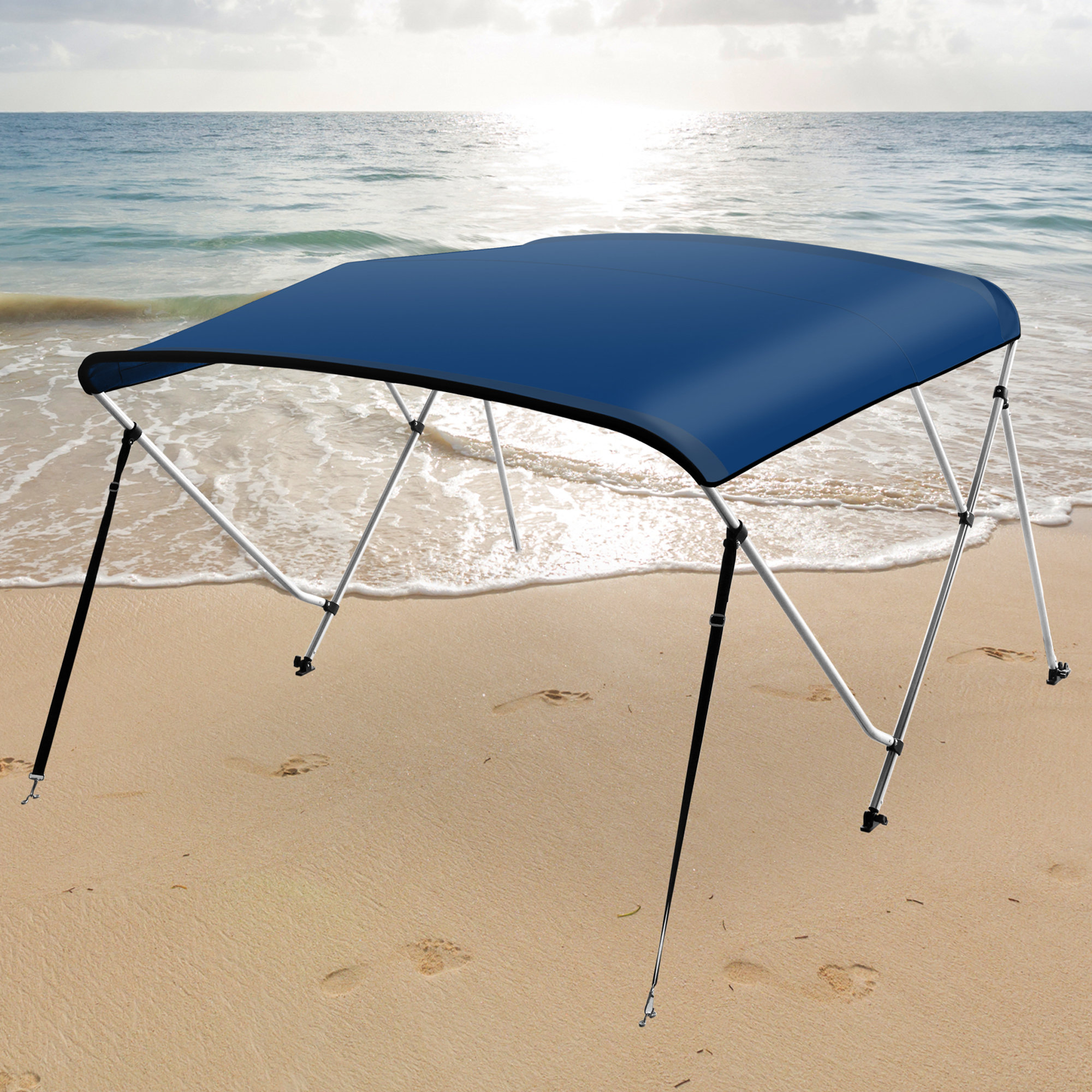 SereneLife Waterproof Boat Bimini Top Cover - 54-60" W 3 Bow Bimini Top ...