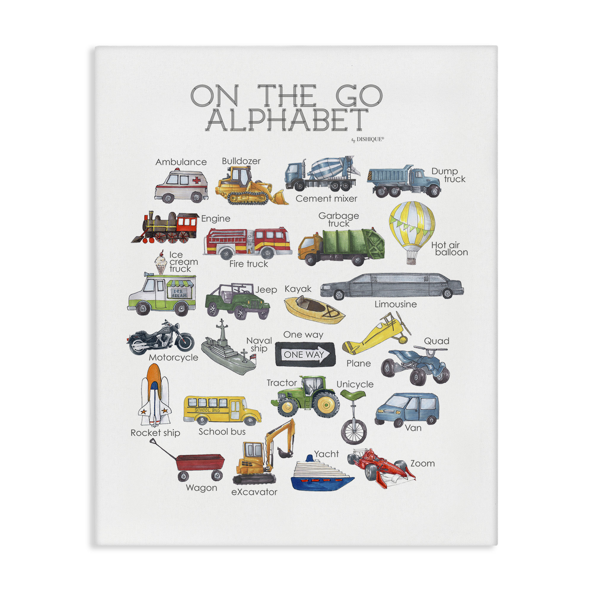 Isabelle & Max™ Sevier Watercolor on the Go Transportation Alphabet ...