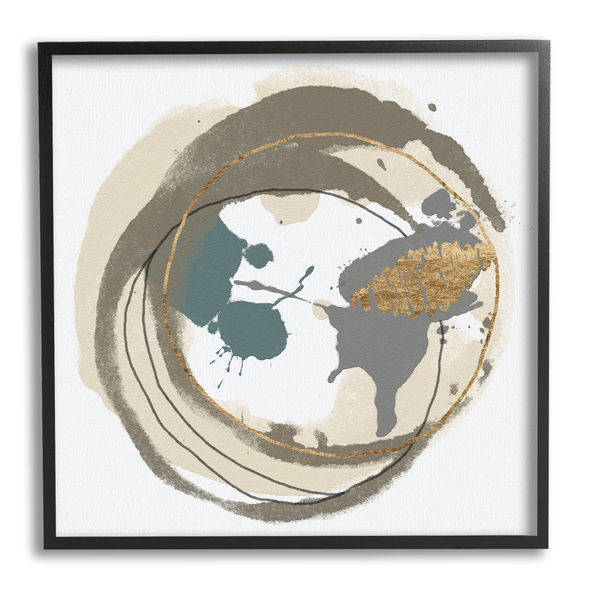 Stupell Industries Contemporary Circles Overlapping Abstract Framed ...