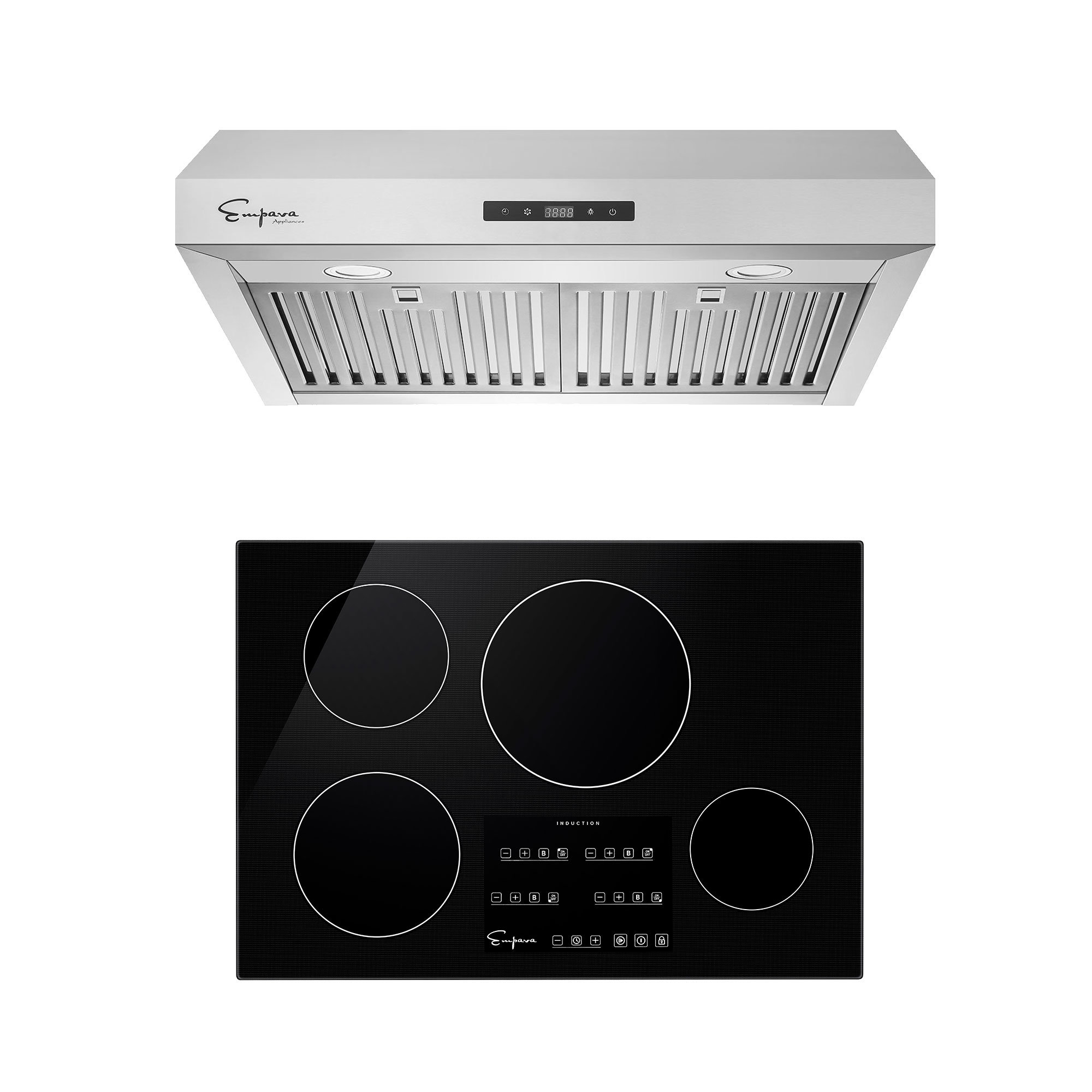 Empava 2 Piece Kitchen Package , 30" Induction Cooktop , 30" Ducted ...