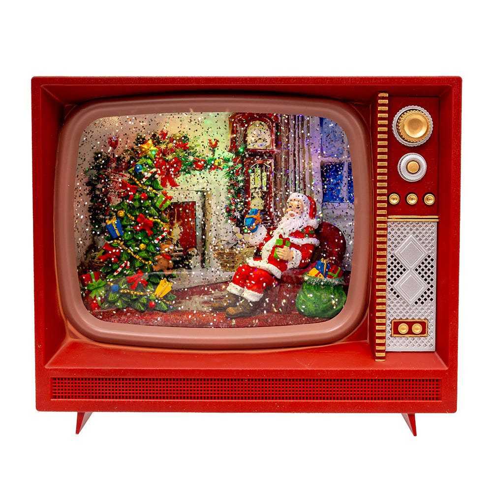 Kurt Adler 8.325-Inch Battery Operated USB LED Musical TV with Spinning ...