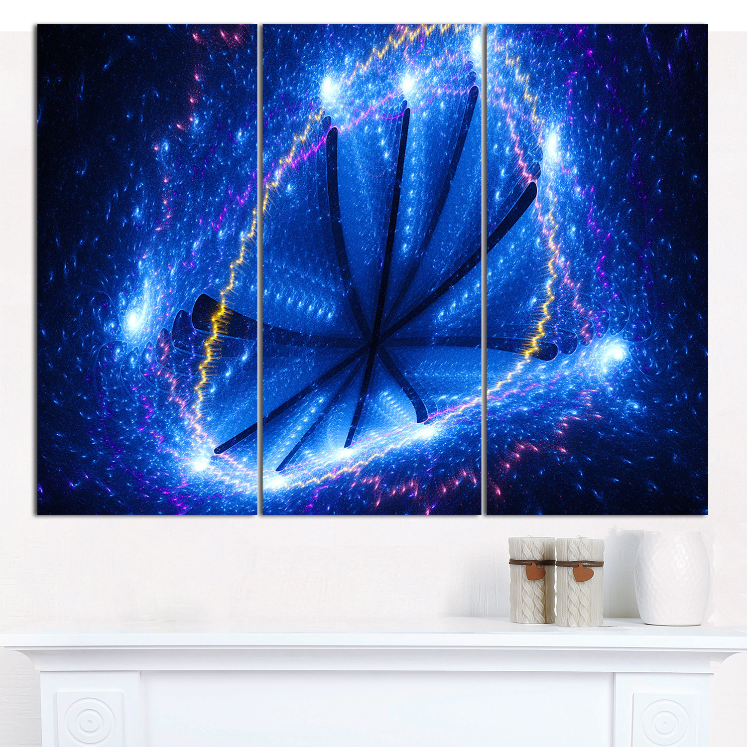 Design Art 'Blue Star Clusters' Graphic Art Print Multi-Piece Image on ...