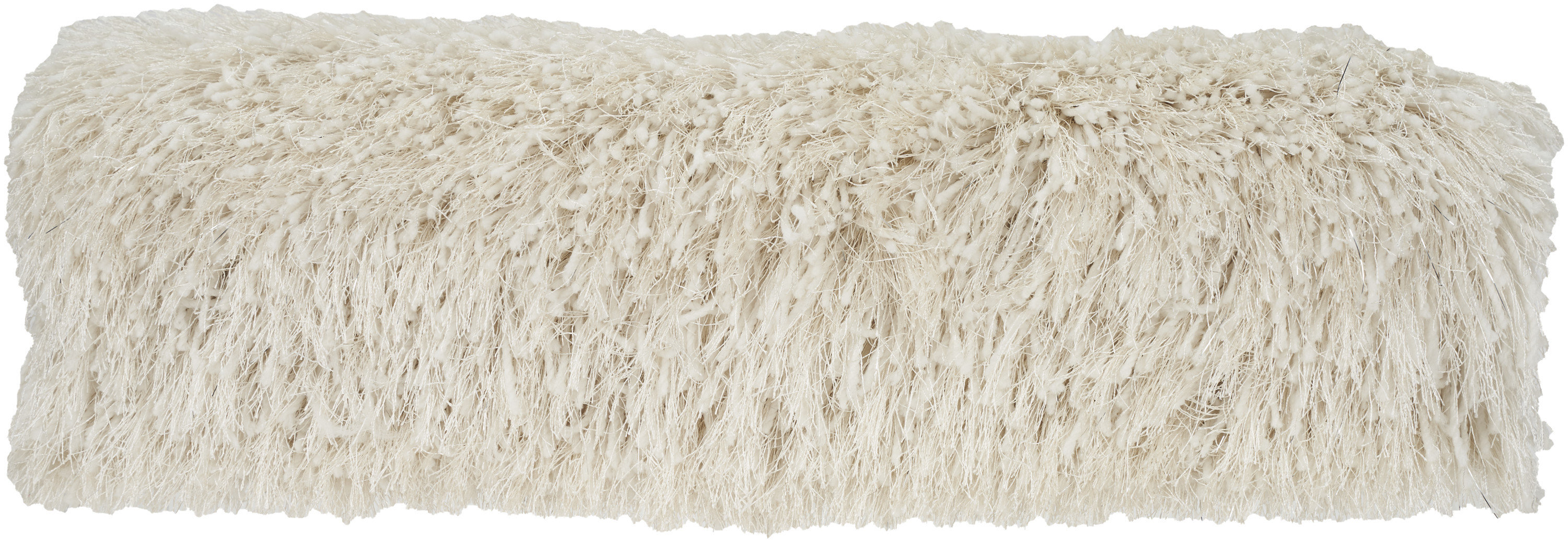 HomeRoots 5" X 20" Ivory Bolster Shag Throw Pillow | Wayfair