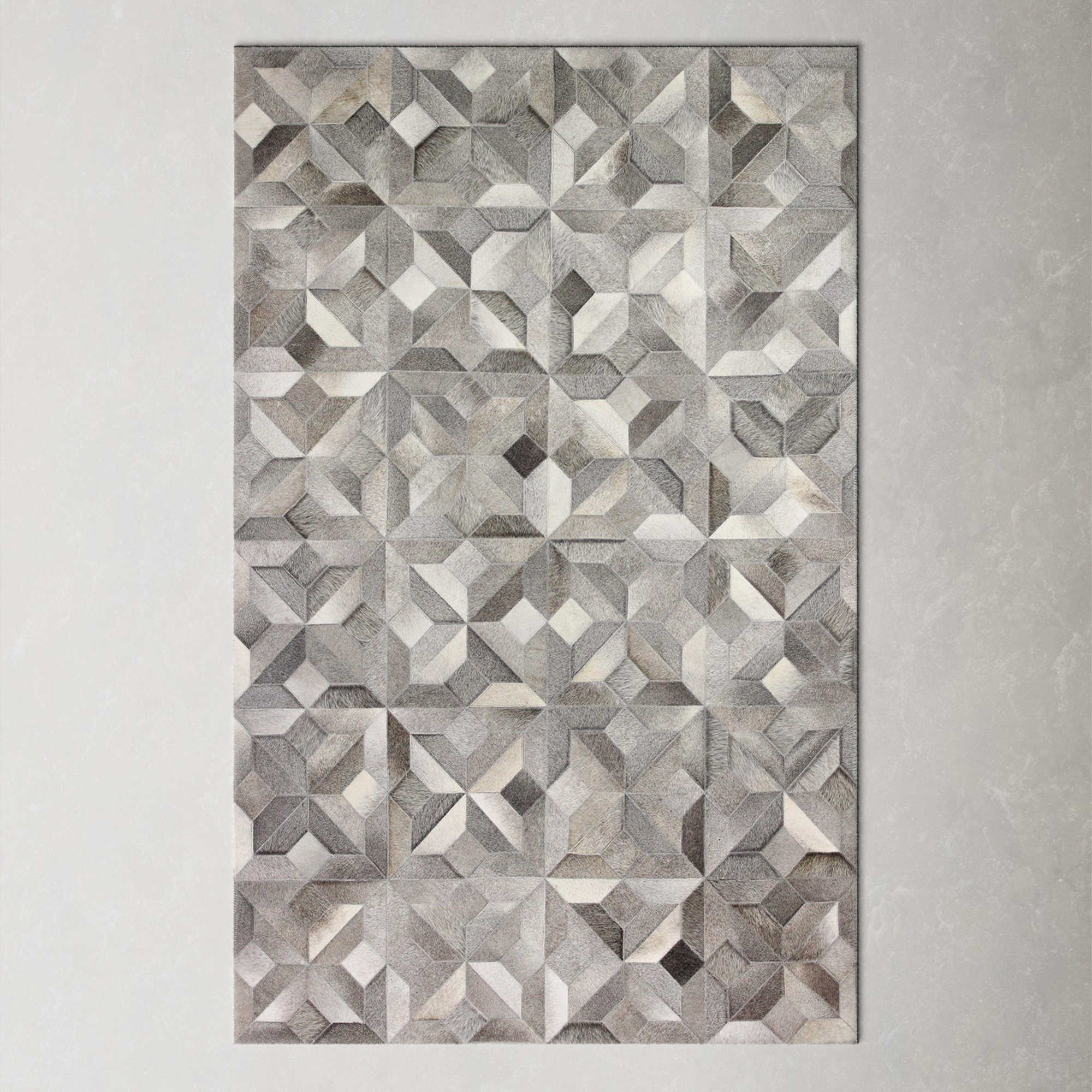 AllModern Rich Geometric Handmade Cowhide Gray Area Rug & Reviews | Wayfair