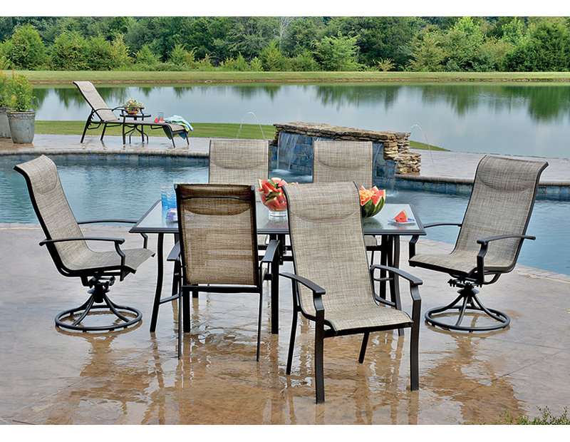 Northlight Seasonal 7pc Ivory Peninsula Cast Aluminum Outdoor Patio ...