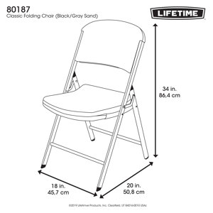 Lifetime Plastic / Resin Stackable Folding Chair Folding Chair Set ...