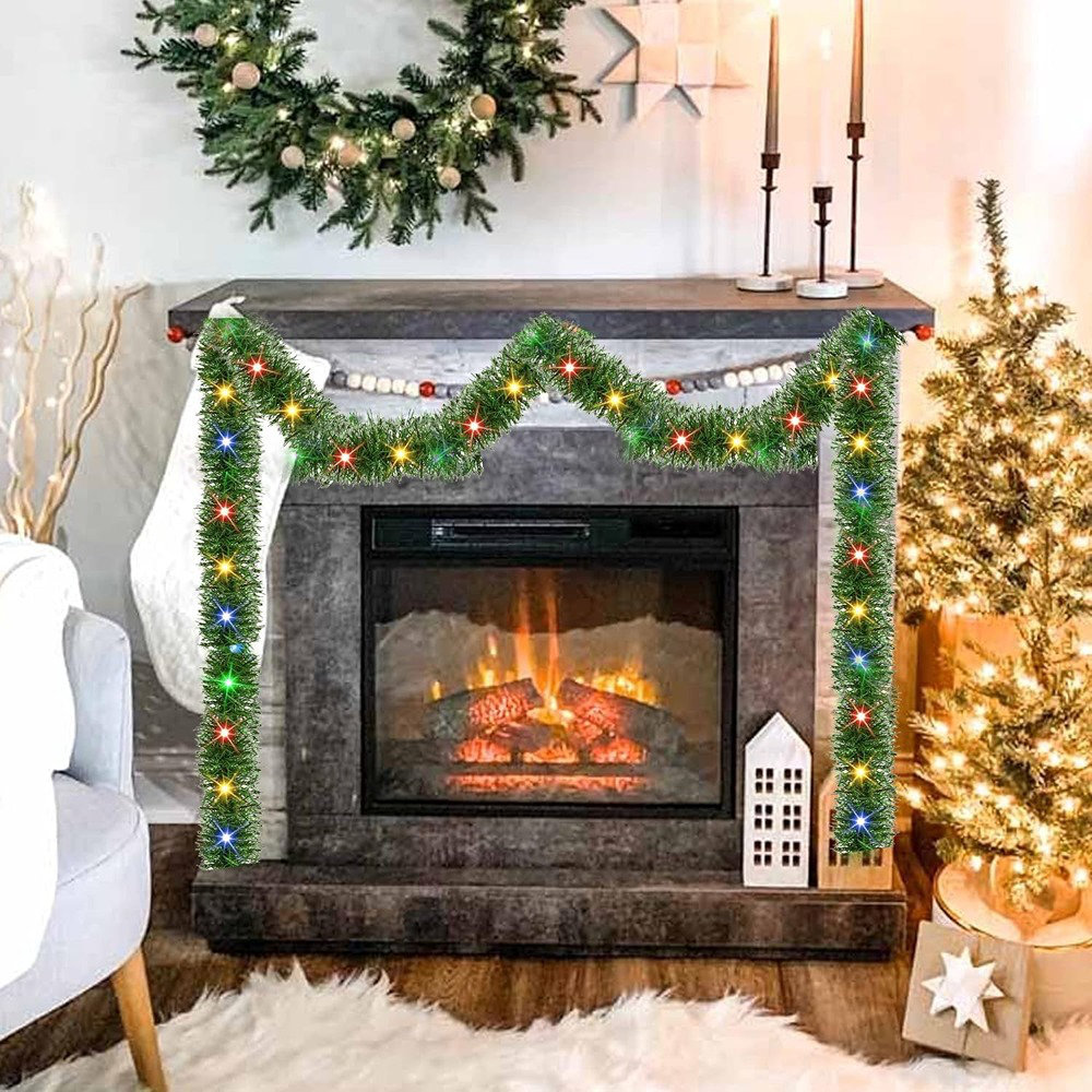 The Holiday Aisle® Pre-lit Christmas Green Garland, 150 Led Lights ...