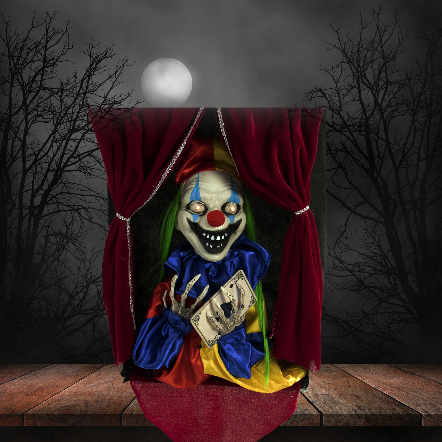 Haunted Hill Farm Hanging Clown Prop with Lights and Sound & Reviews ...