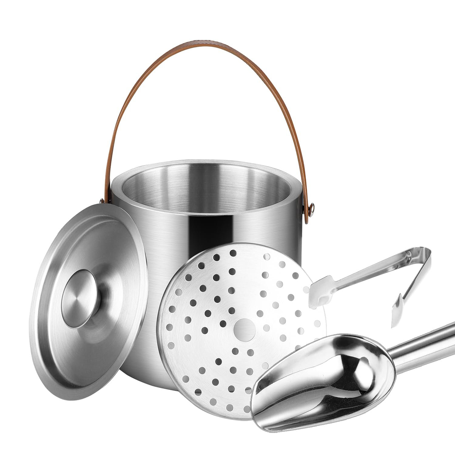 Latitude Run® Stainless Steel Double-Wall Insulated Ice Bucket With Lid ...